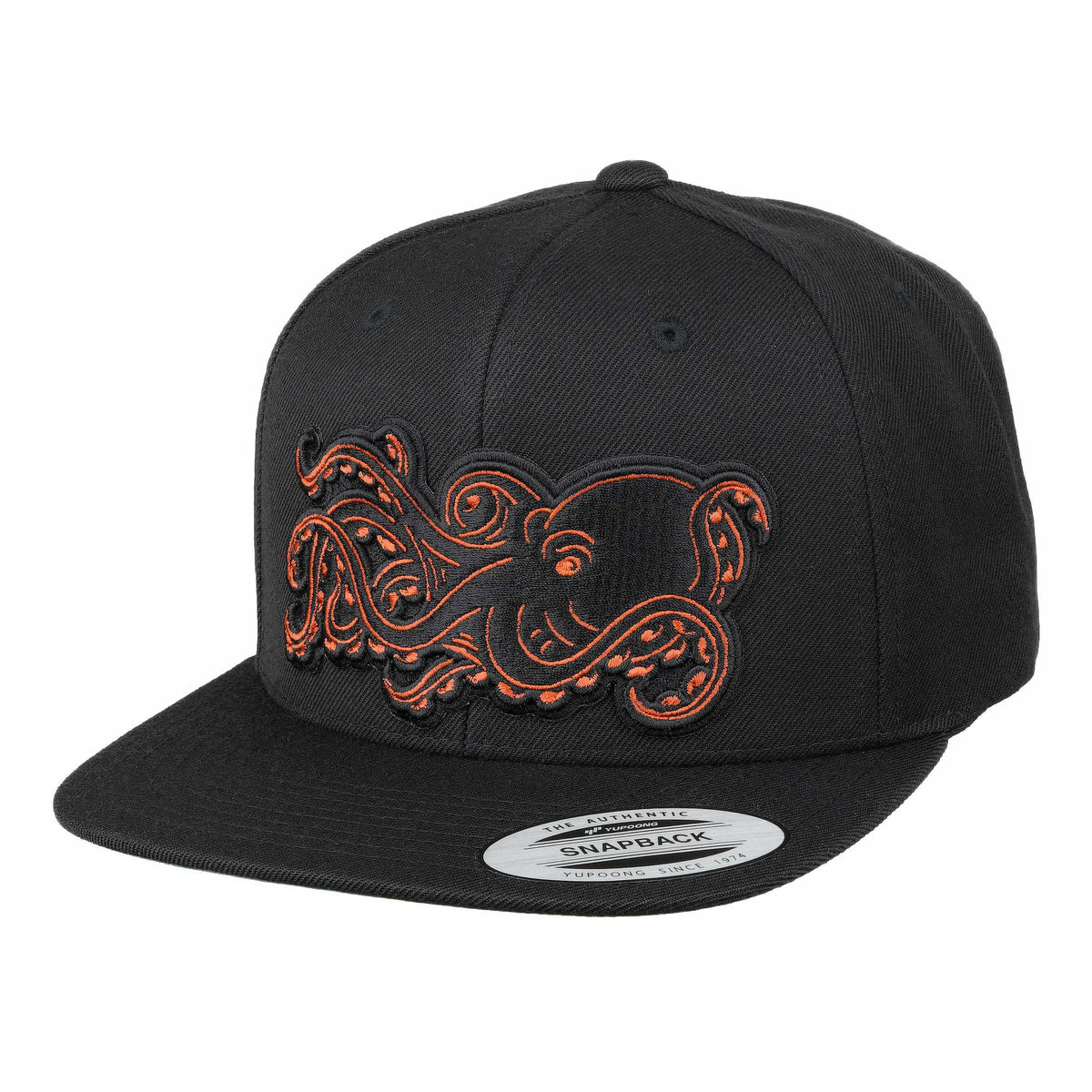 HFG - 3D Tako Black Snapback Flatbill Hat — HiFishGear